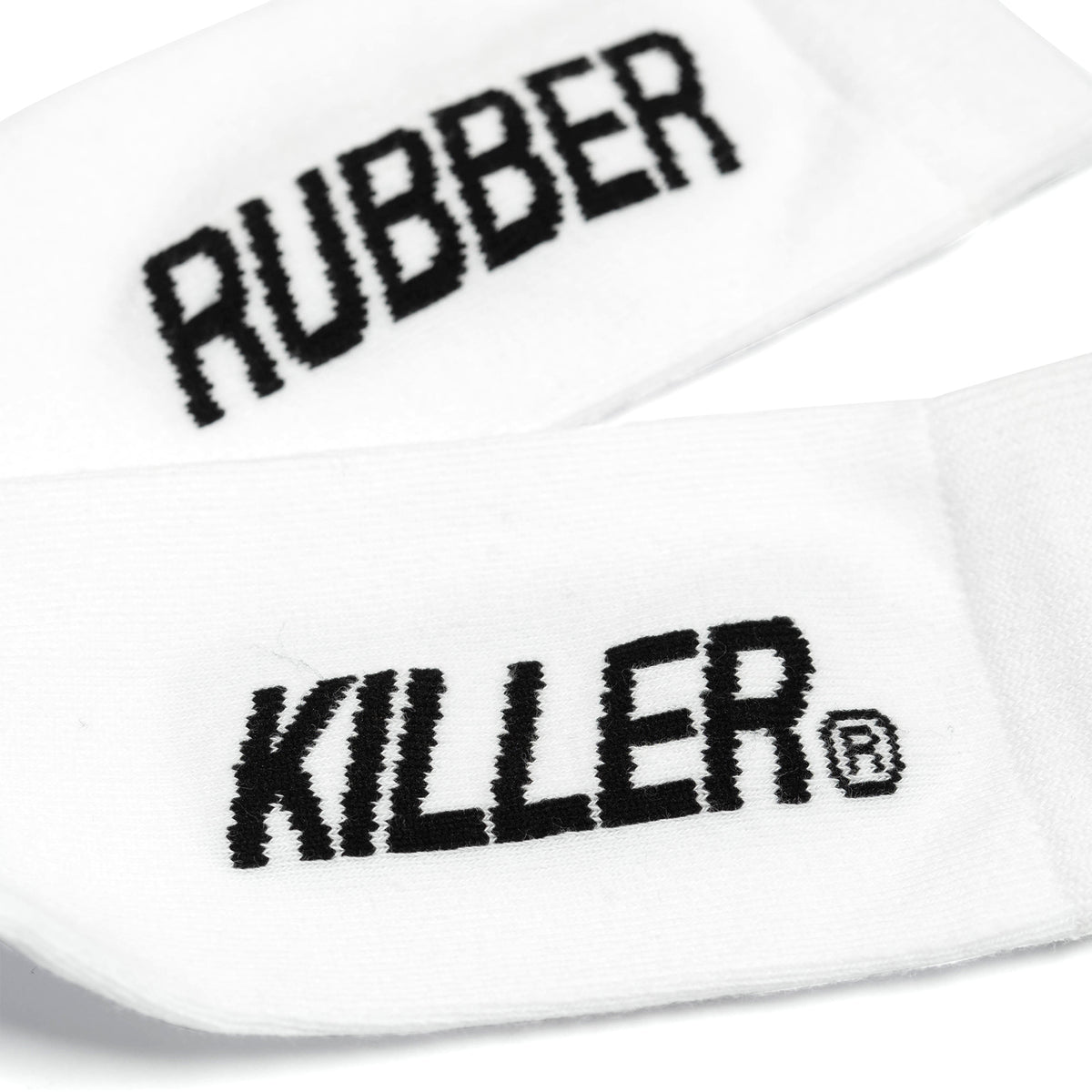 RK CREW SOCKS - WHITE – RUBBER KILLER